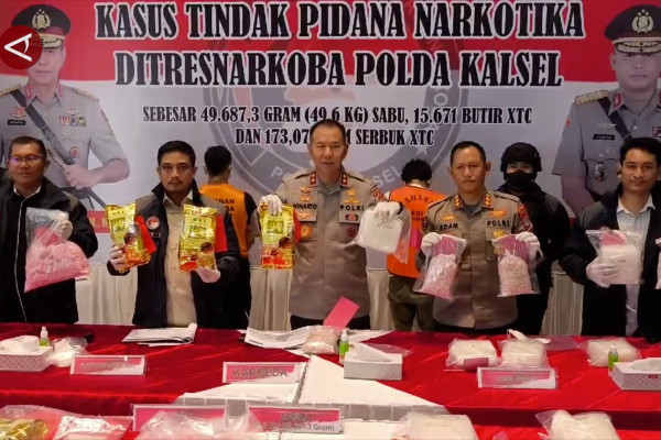 Polda Kalsel gagalkan peredaran 49,6 kilogram sabu - ANTARA News