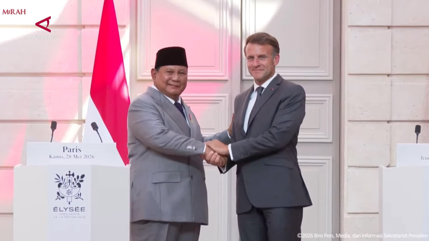 Prabowo: RI-Prancis dukung solusi dua negara dan kemerdekaan Palestina ...